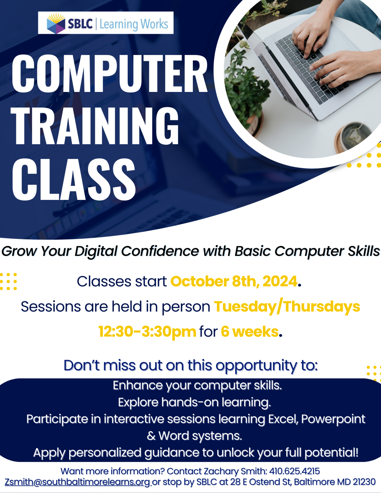 Computer Training Class | South Baltimore Learning Center